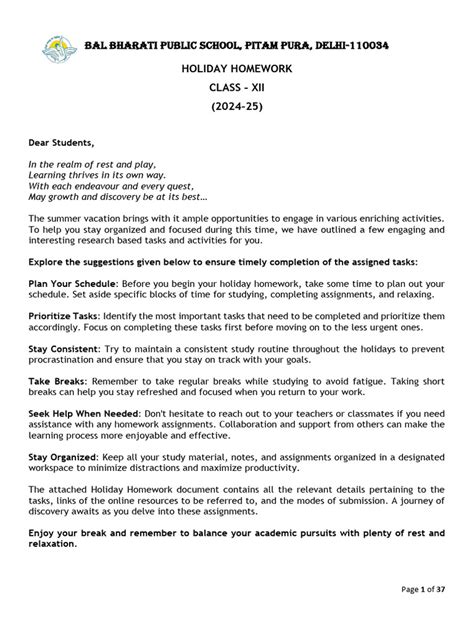 Class 12 Holiday Homework 2024 25 Pdf Function Mathematics