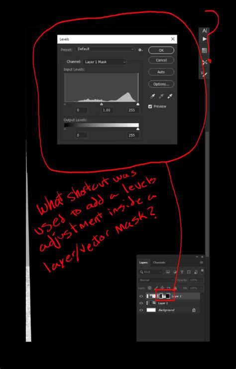 Photoshop How Do You Add A Levels Adjustment Inside A Layer Mask Polycount