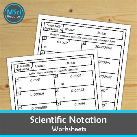 Scientific Notation Worksheets Pre Algebra By Msci Resources Tpt