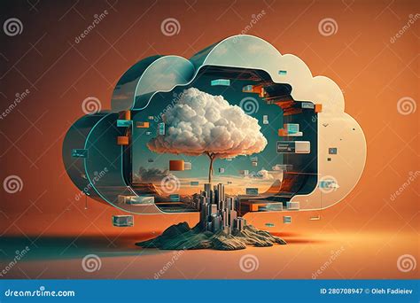 Cloud Computing Technology Concept As A Futuristic Cloud With Data Storage And Information Stock