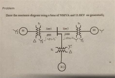 Solved Draw The Reactance Diagram Using A Base Of 50mva And