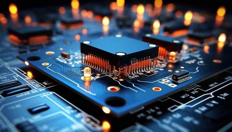 Abstract Advanced Micro Quantum Computer Communication Concept Artificial Intelligence Or Ai