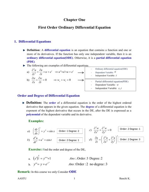 First Order Ode Separable Homogeneous Exact Equations