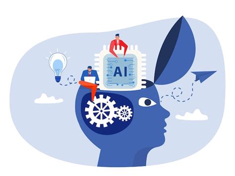 Premium Vector Ai Artificial Intelligence Or Processing Chip Into Human Brain With Light Bulb