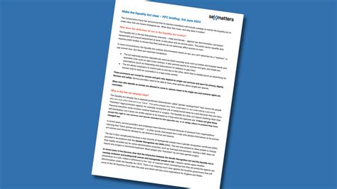 Make The Equality Act Clear Ppc Briefing Sex Matters