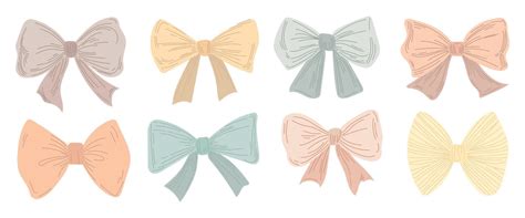 Colorful Pastel Bow Collection Featuring Soft Textile Ribbons Perfect