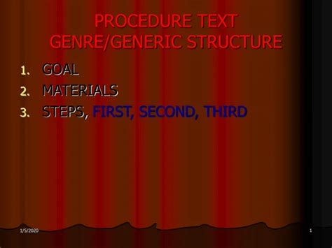 Ppt Procedure Text Genre Generic Structure Powerpoint Presentation