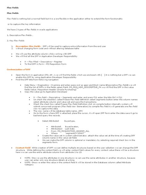 Descriptive Flex Fields Pdf Parameter Computer Programming