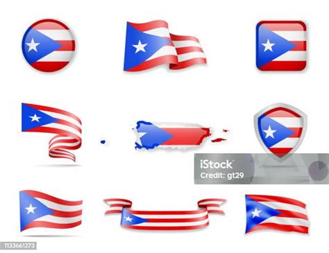 푸에르토리코 플래그 컬렉션입니다 벡터 일러스트 레이 션 설정 플래그 및 국가의 개요 0명에 대한 스톡 벡터 아트 및 기타 이미지