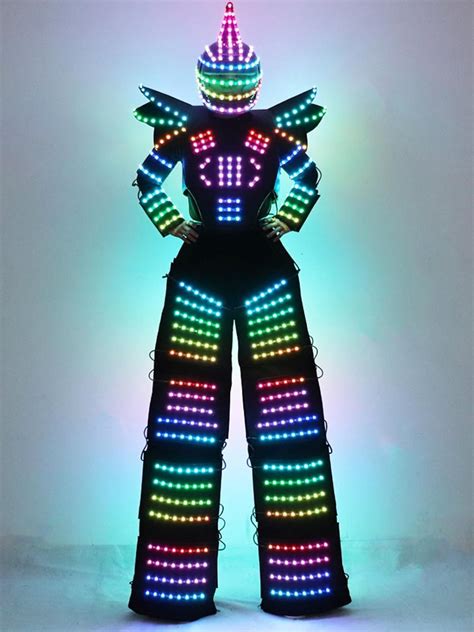 Disfraz De Robot Led Para Fiesta Dj Club Nocturno Para