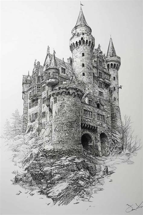 50 Magical Castle Drawings To Spark Your Imagination The Sketch