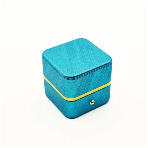 Small Cyan Wedding Ring Box Custom Jewlery Box Company Kali