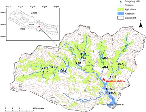 Elevation Agricultural Land And Tributaries Distribution In The Indra Download Scientific