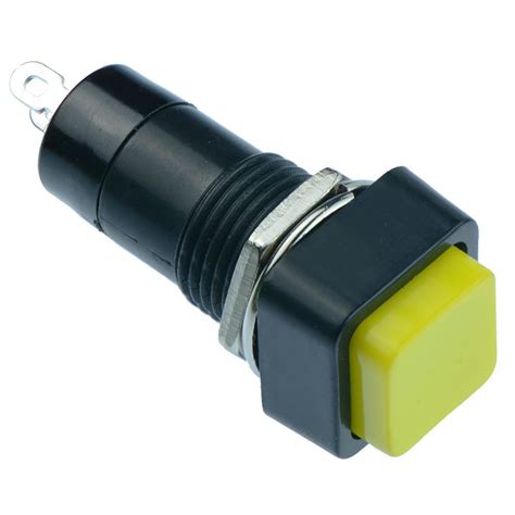 Yellow On Off Latching Square Push Button Switch Mm SPST