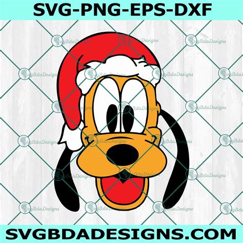 Pluto Santa Hat Svg Pluto Svg Disney Christmas Svg