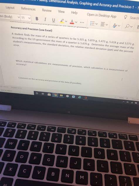 solved analysis graphing and accuracy and precision 1 help