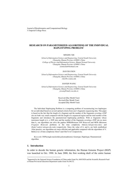 pdf research on parameterized algorithms of the individual