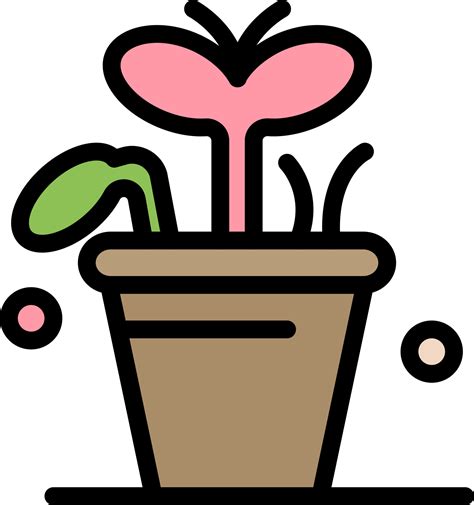Growth Leaf Plant Spring Flat Color Icon Vector Icon Banner Template