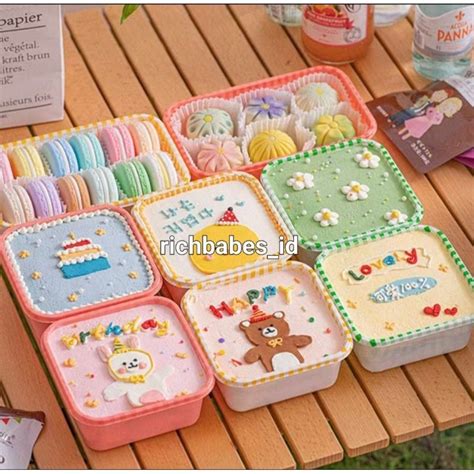 5pcs Korean Dessert Box Packaging Bento Cake Box Milkbun Container Cute Cake Box Macaron Box