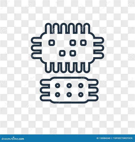 Cpu Concept Vector Linear Icon Isolated On Transparent Background Cpu Concept Transparency Logo