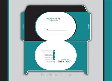 현대적인 봉투 템플릿 디자인 프리미엄 벡터