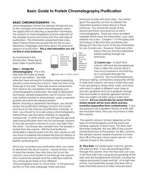 Basic Guide To Protein Chromatographypurification Docslib