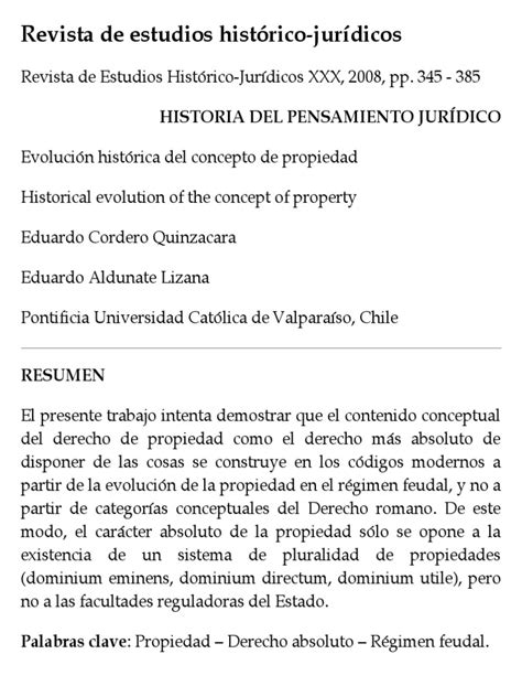 Ensayo Sobre La Evolución Histórica Del Concepto De Propiedad