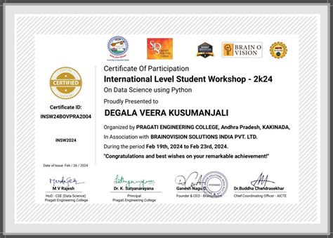 Degala Veera Kusumanjali On Linkedin Datascience Python Brainovision