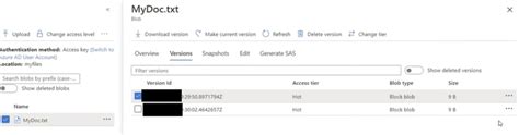 Microsoft Azure Concept Of Blob Versioning In Azure Storage