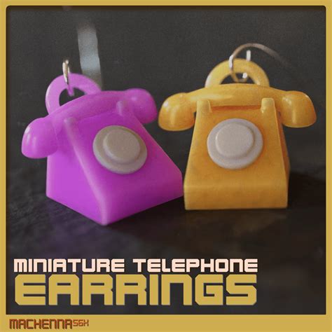 Miniature Telephone Earrings 3d Model By Mac56k On Thangs