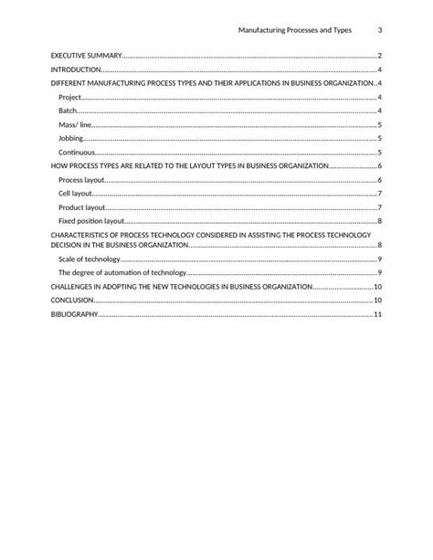 Manufacturing Processes And Types Report Paper On Manufacturing Process