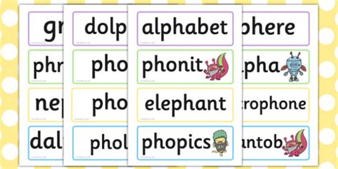Downloadable Ph Words Phonics Flashcards Primary Resources