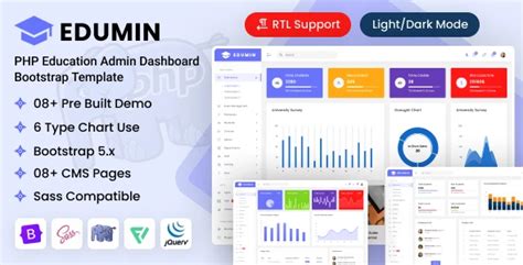 Edumin Php Education Admin Dashboard Bootstrap Template Templatelelo