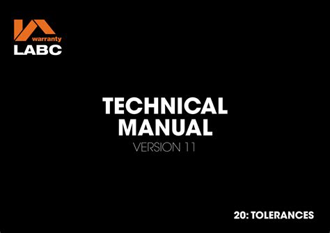 LABC Warranty Technical Manual V11 Section 20 Tolerances Page 1