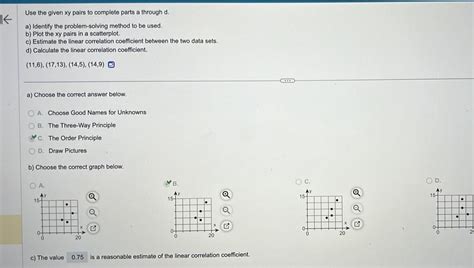 Answered K Use The Given Xy Pairs To Complete Parts A Through D A