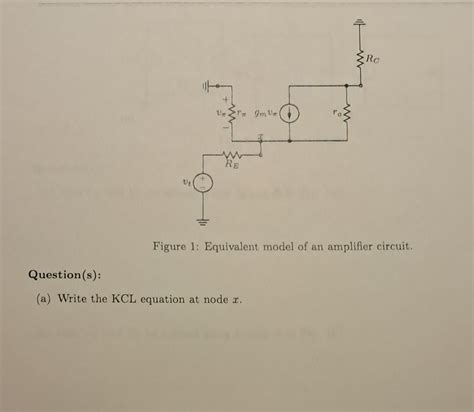 Solved Figure 1 Equivalent Model Of An Amplifier