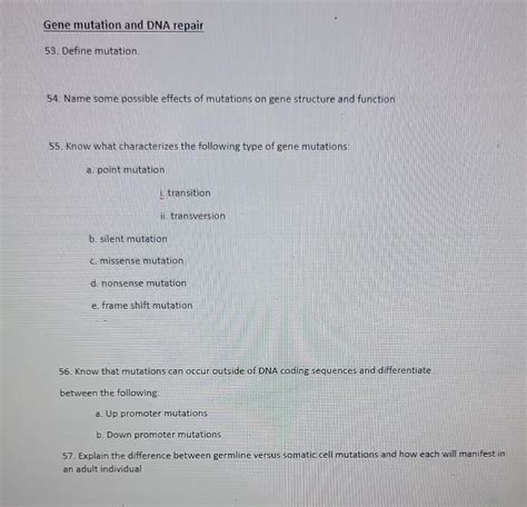 solved gene mutation and dna repair 53 define mutation 54