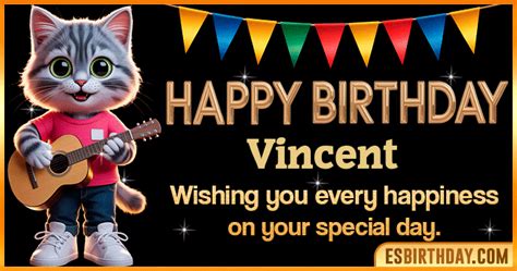 Happy Birthday Vincent  🎂 Animated Images Wishes And Music 【27 S】
