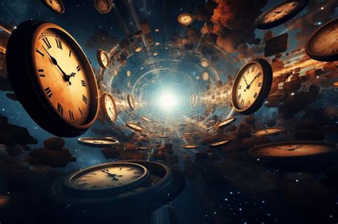 Space Of Time Dimension Concept Time Theory By Generate Ai Stock