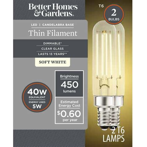 Better Homes And Gardens T6 Led Vintage Light Bulb 5 Watts 40w