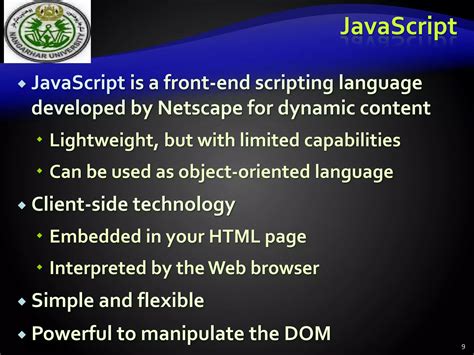 Javascript Lesson Pptx Web Development Internet