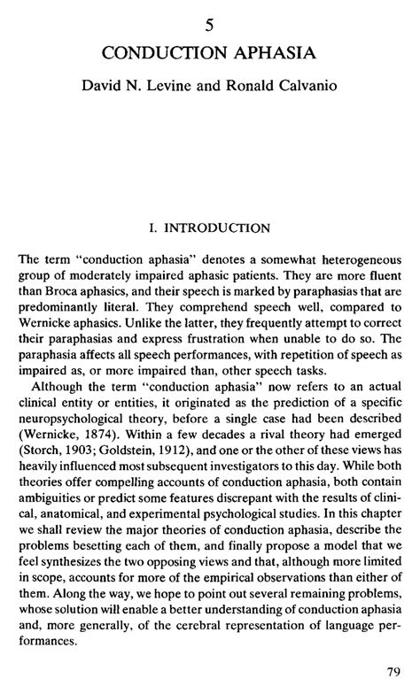 Pdf Conduction Aphasia