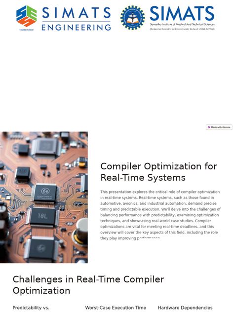 Compiler Optimization For Real Time Systems Pdf Program