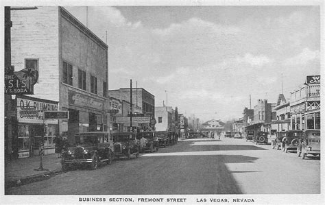 Business Section Fremont St 1920s West Looking Vintage Las Vegas