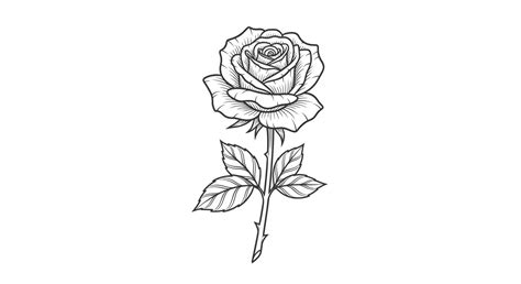 Single Rose Outline Flower Drawing 72162858 Vector Art At Vecteezy