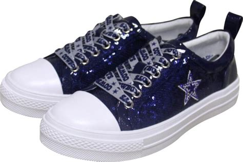 Womens Cuce Navy Dallas Cowboys Team Sequin Sneakers Shopstyle