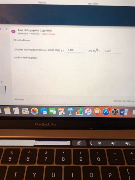 Solved Very Likely Error Of Propagation Logarithm Homework
