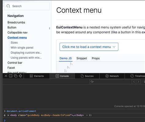 Euicontextmenu Keyboard Focus Needs To Be Returned To Button When