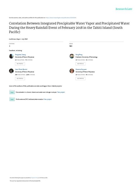 Correlation Between Integrated Precipitable Water Vaporand Precipitated Water Duringthe Heavy