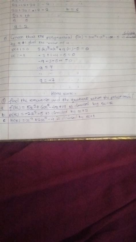 Find The Remainder And The Quotient When The Polynomial A Fx 5x
